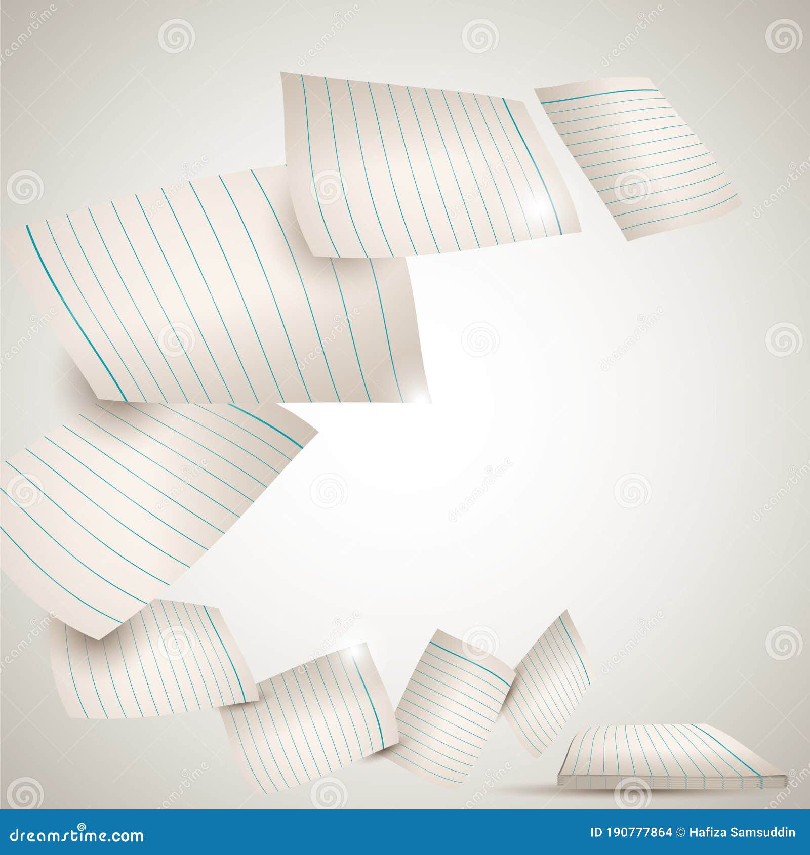 Sheets of Paper Flying. Vector Illustration Decorative Design Stock ...