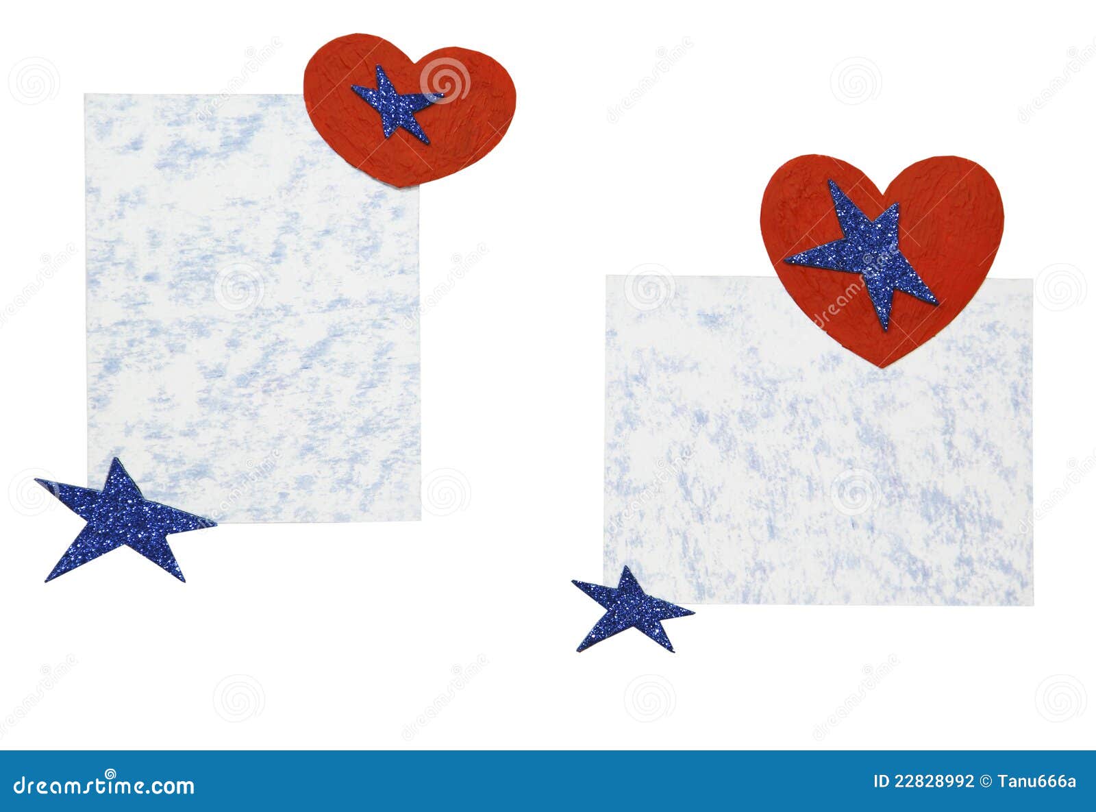 Sheets of Paper with Hearts and Stars Stock Photo - Image of dark ...