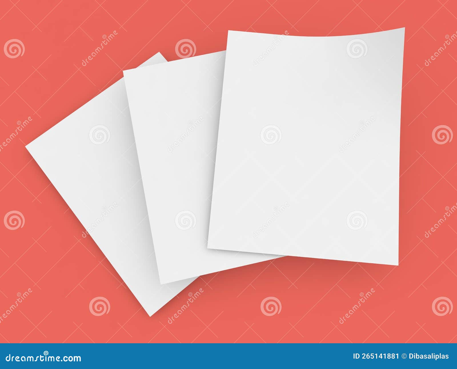Sheets of A4 Paper on a Red Background. Stock Illustration ...