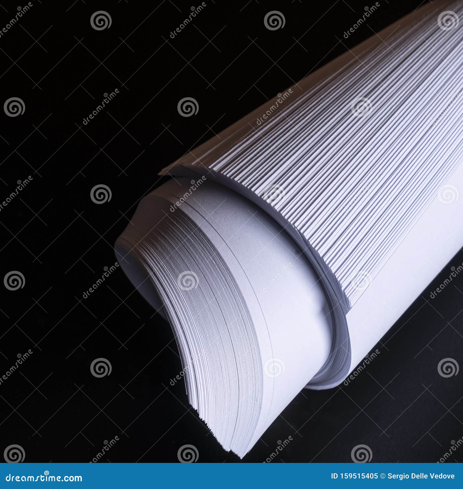 Sheets of paper rolled stock image. Image of empty, document - 159515405