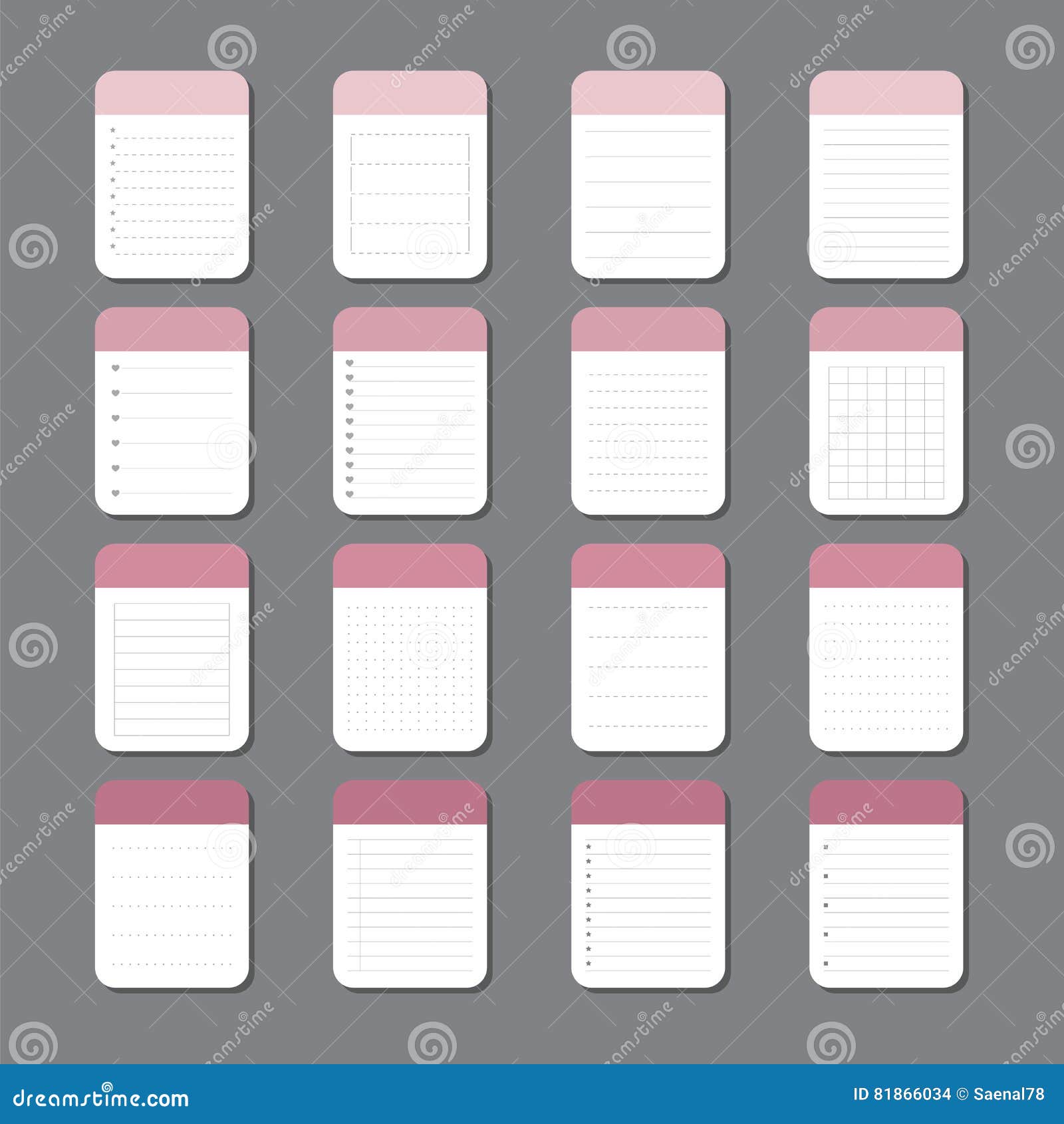 Sheets of Paper. Template Notepad Design Stock Vector - Illustration of ...