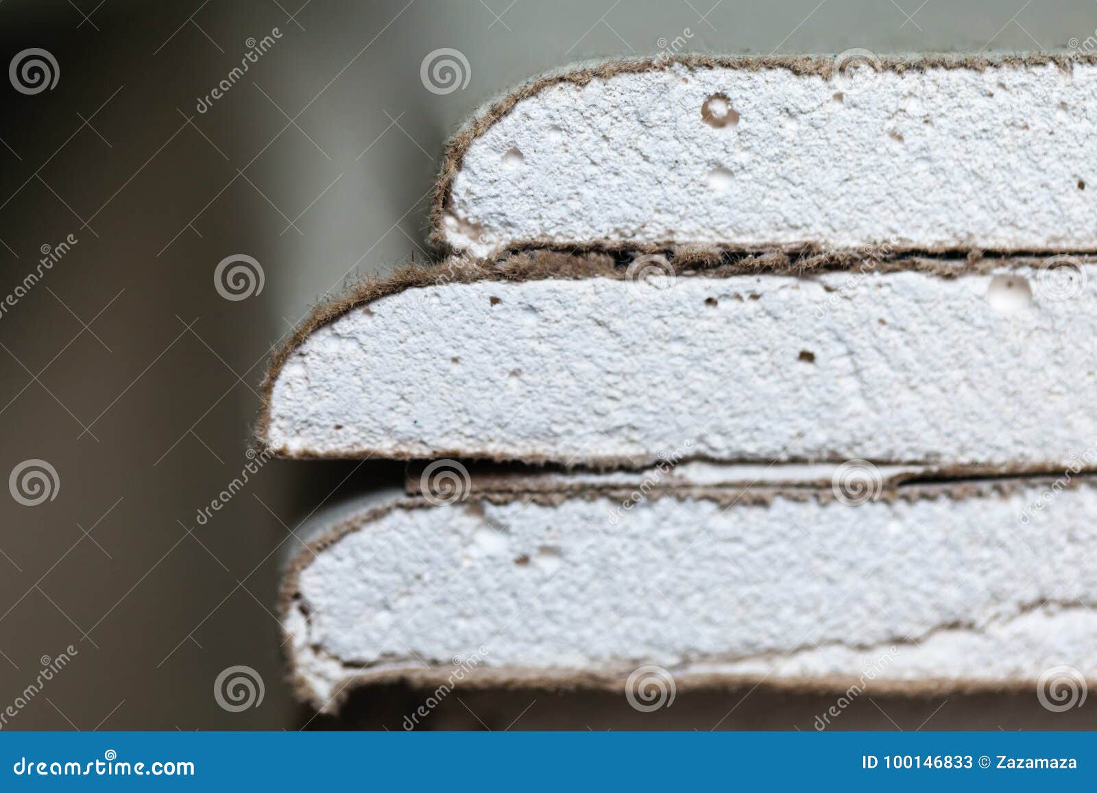 Sheets of Plasterboard or Drywall Close Up in an Apartment during on ...