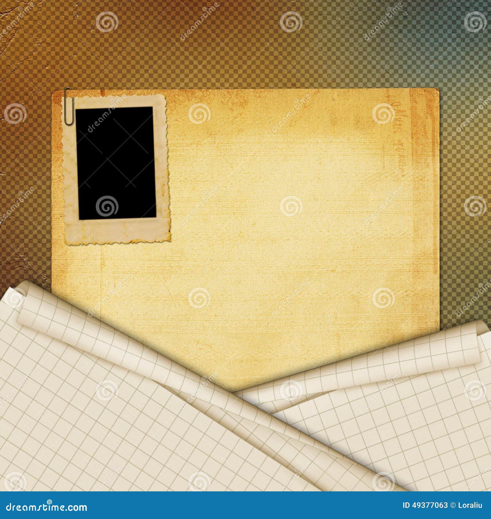 Sheets School Notebook Paper on Abstract Background Stock Illustration ...