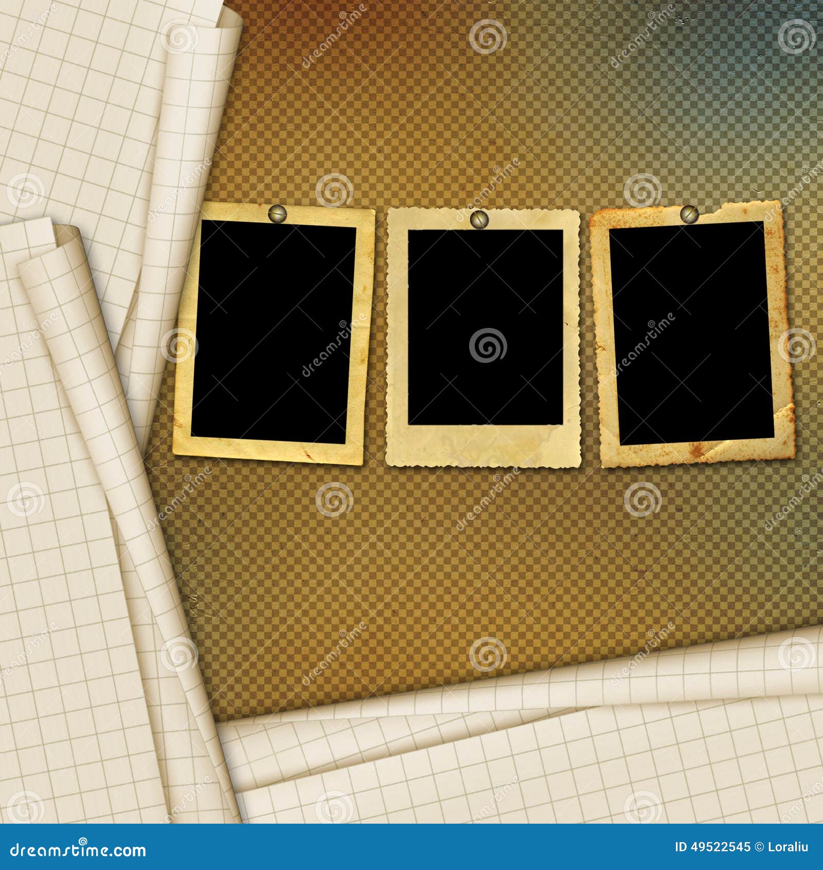 Sheets School Notebook Paper on Abstract Background Stock Image - Image ...