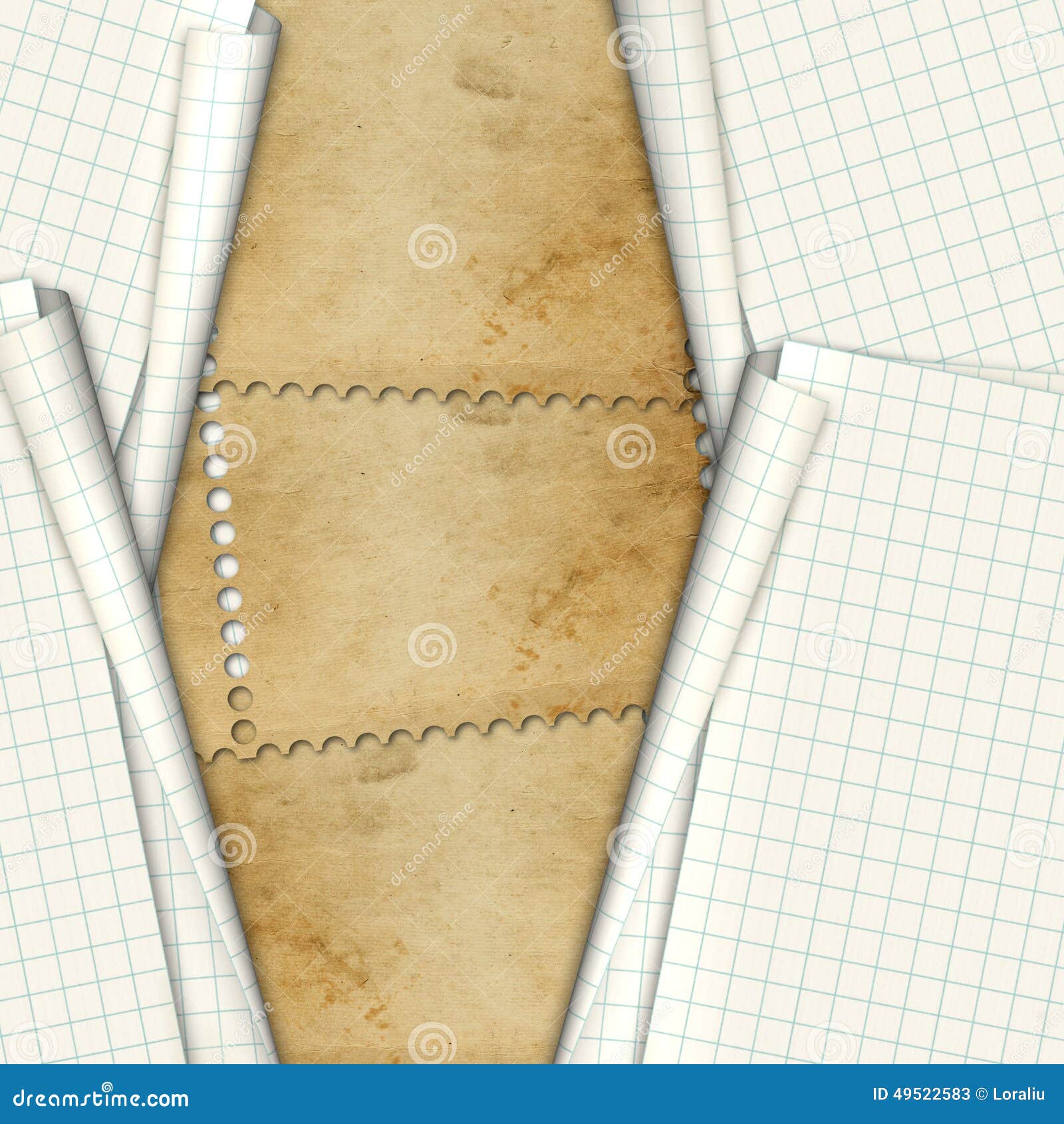 Sheets School Notebook Paper on Abstract Background Stock Image - Image ...