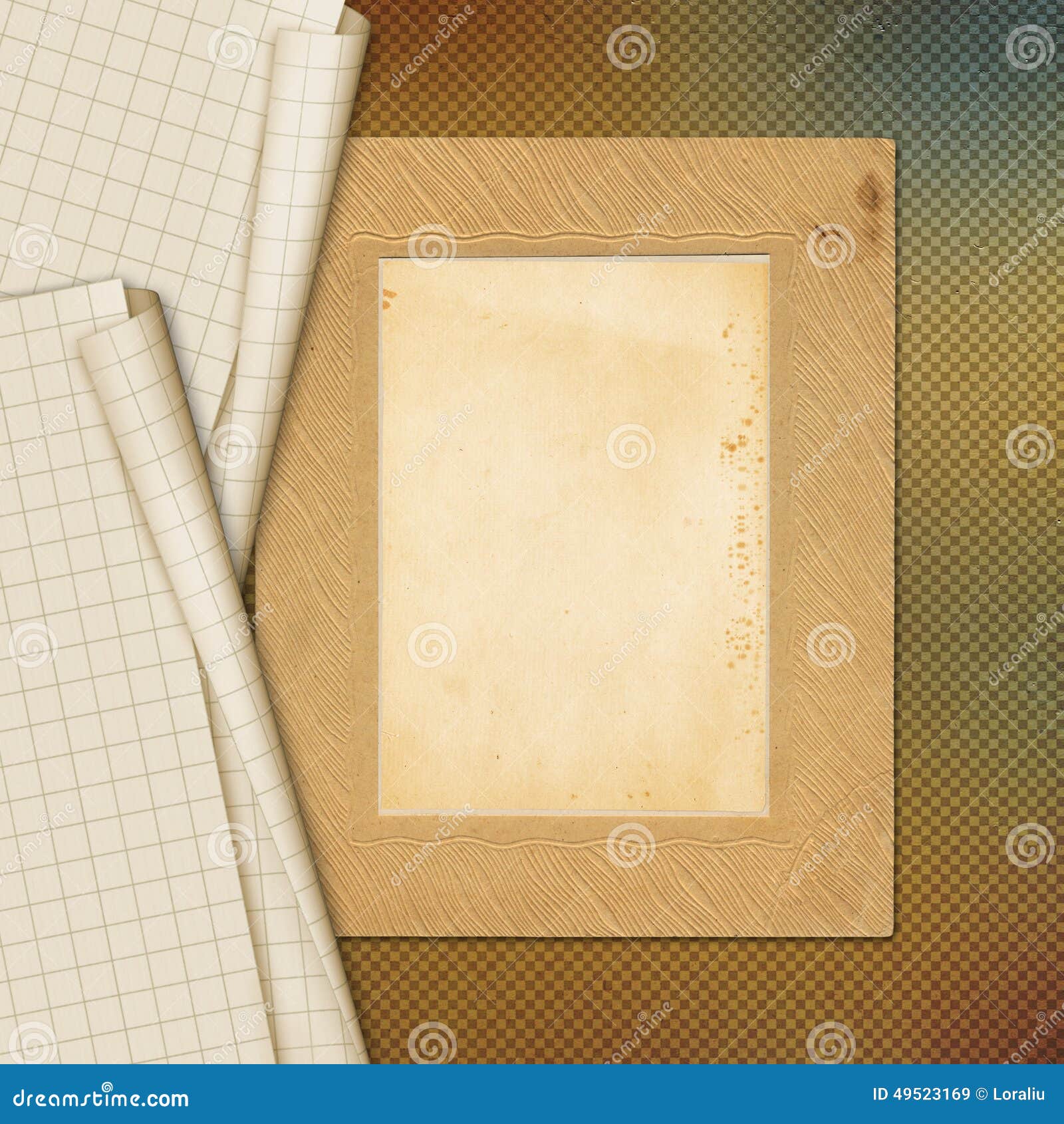 Sheets School Notebook Paper on Abstract Background Stock Image - Image ...