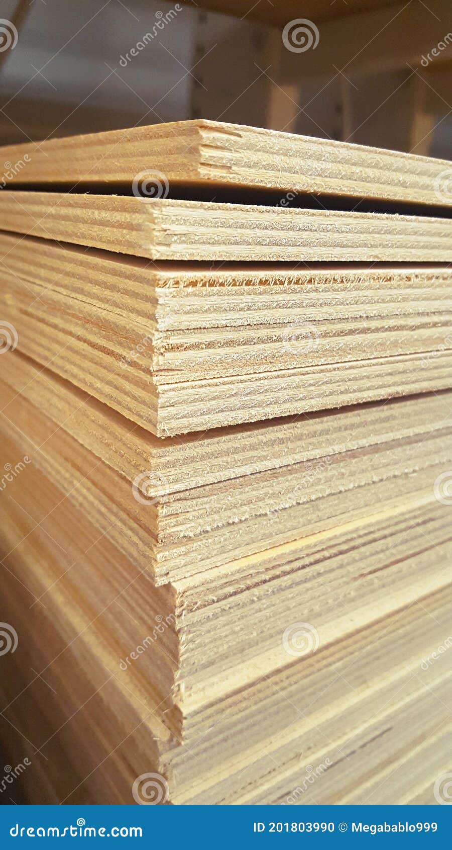 Sheets of Stacked Plywood in the Warehouse Stock Photo - Image of ...