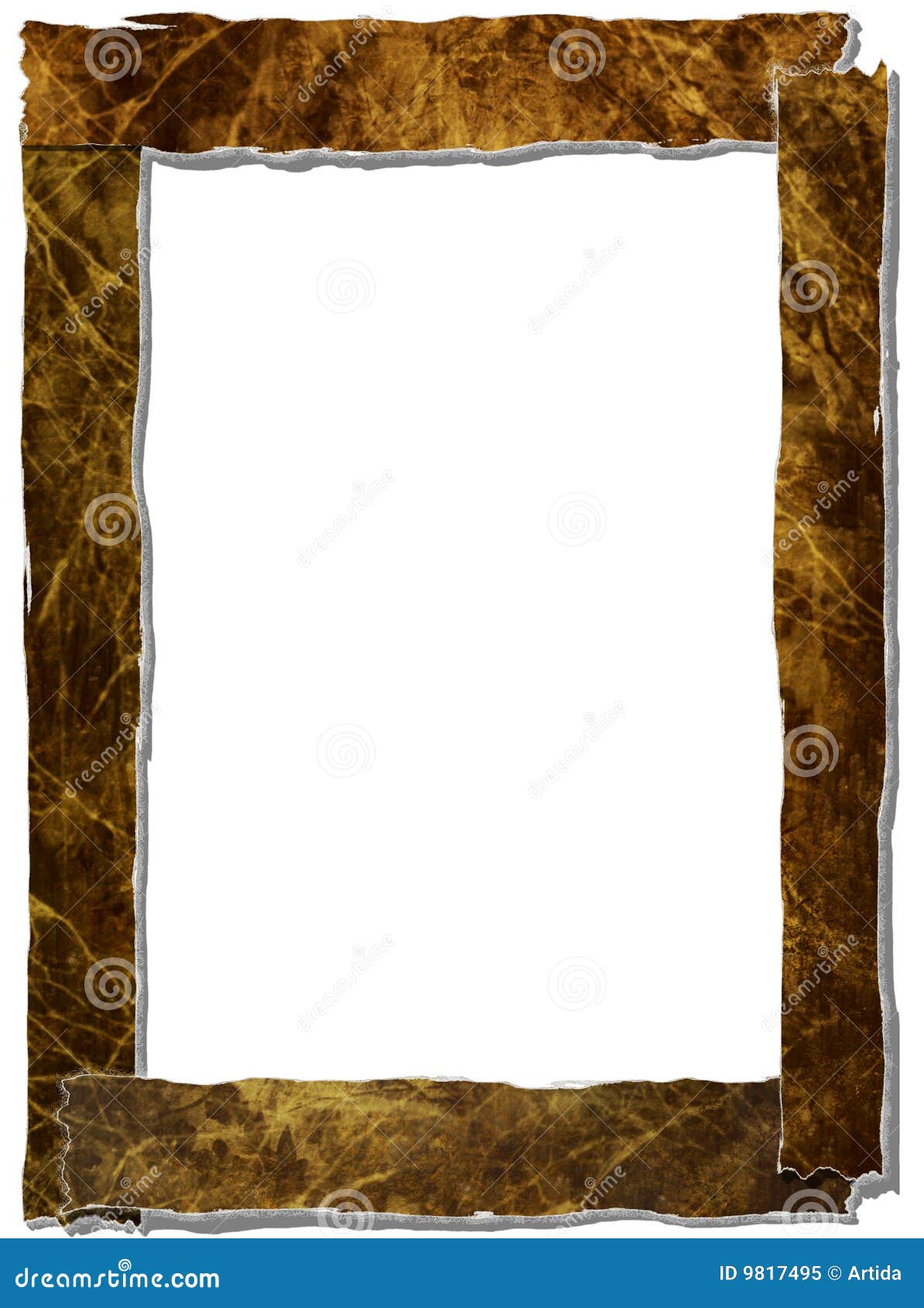 Sheets of Torn Paper Forming Frame Stock Illustration - Illustration of ...