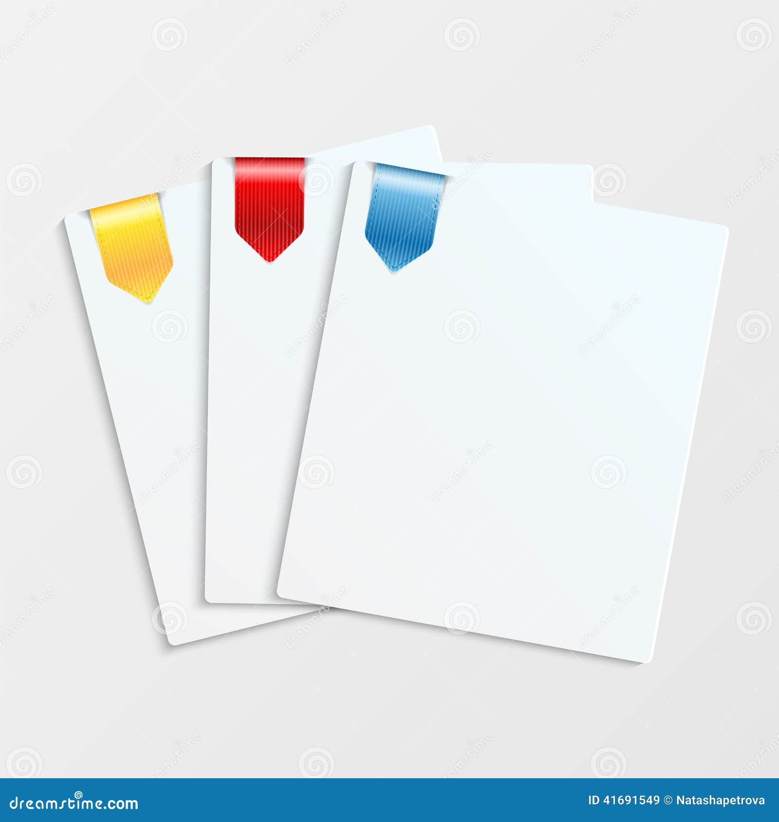 Sheets of White Paper with Colorful Bookmarks Stock Vector ...