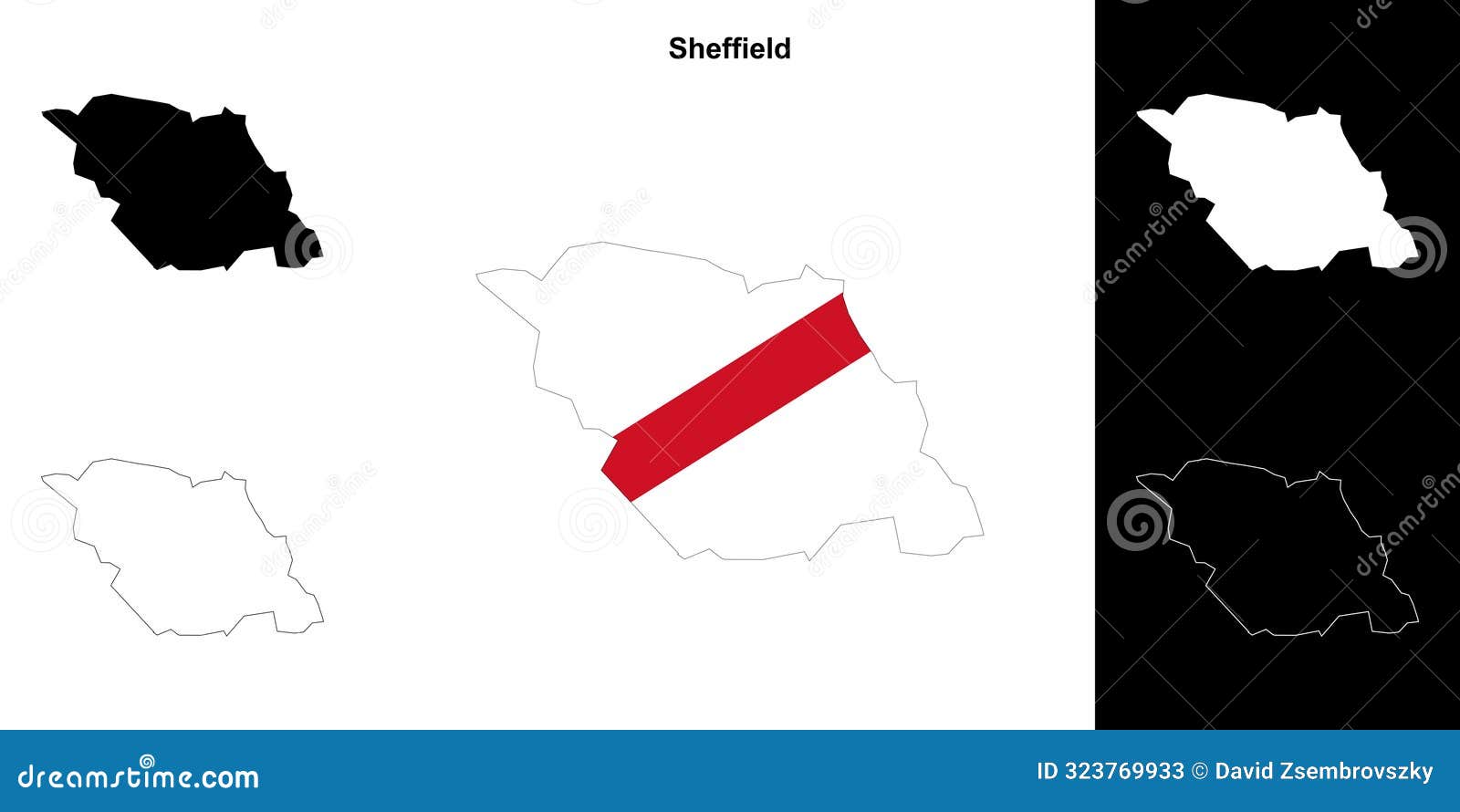 Sheffield outline map stock illustration. Illustration of blank - 323769933