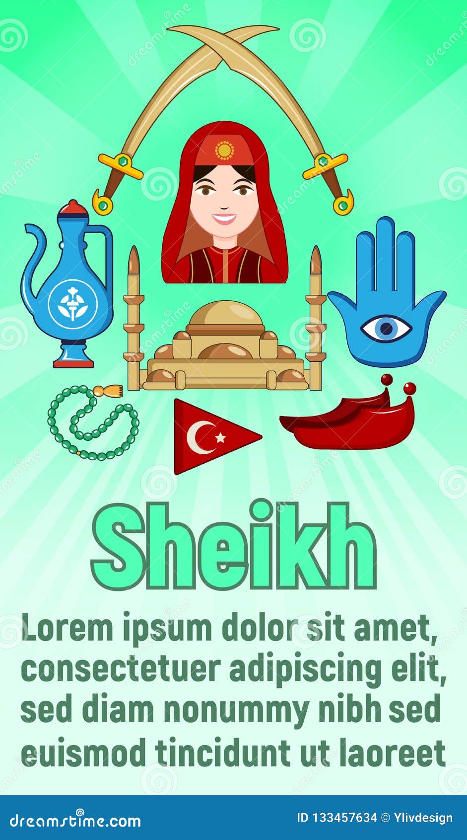 Sheikh Concept Banner, Cartoon Style Stock Vector - Illustration of ...