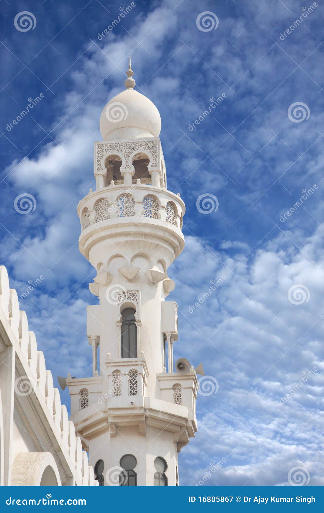 Sheikh Isa Bin Ali Mosque Minaret Closeview Stock Image - Image of ...
