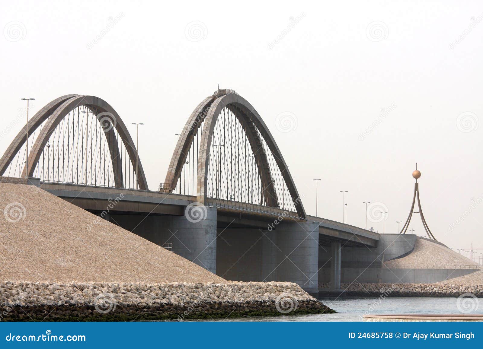 Sheikh Khalifa Bin Salman Causeway Bridge, Bahrain Stock Photo - Image ...