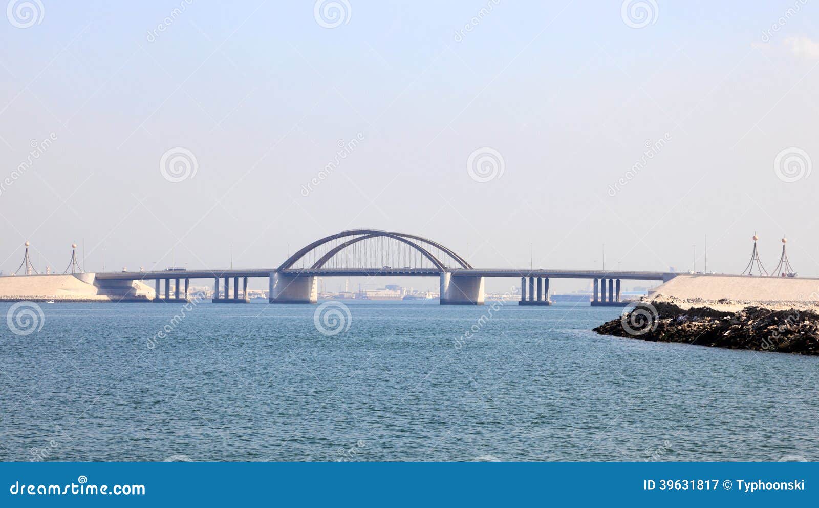 Sheikh Khalifa Bridge in Bahrain Stock Image - Image of transportation ...