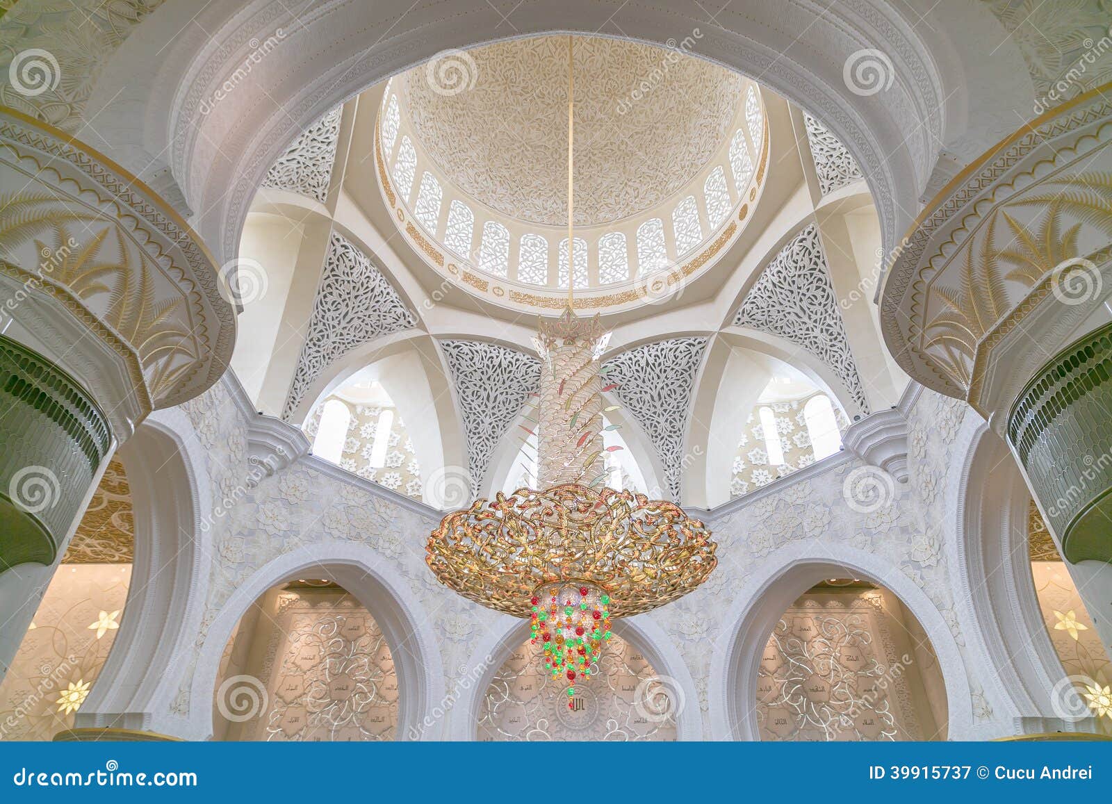 Sheikh Zayed Grand Mosque Dome Editorial Photography - Image of arabic ...