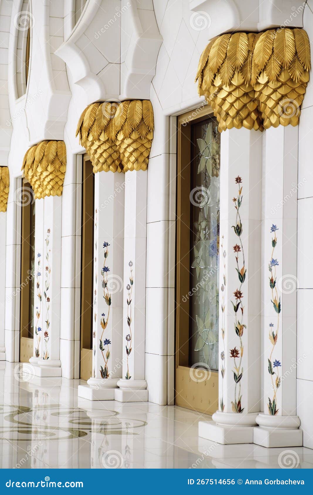 Sheikh Zayed Grand Mosque stock photo. Image of fragment - 267514656