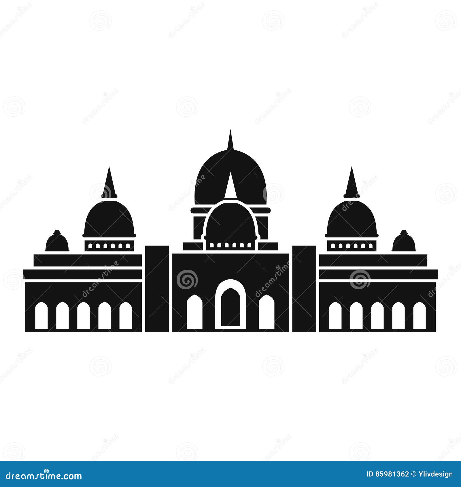 Sheikh Zayed Grand Mosque, UAE Icon Stock Vector - Illustration of ...