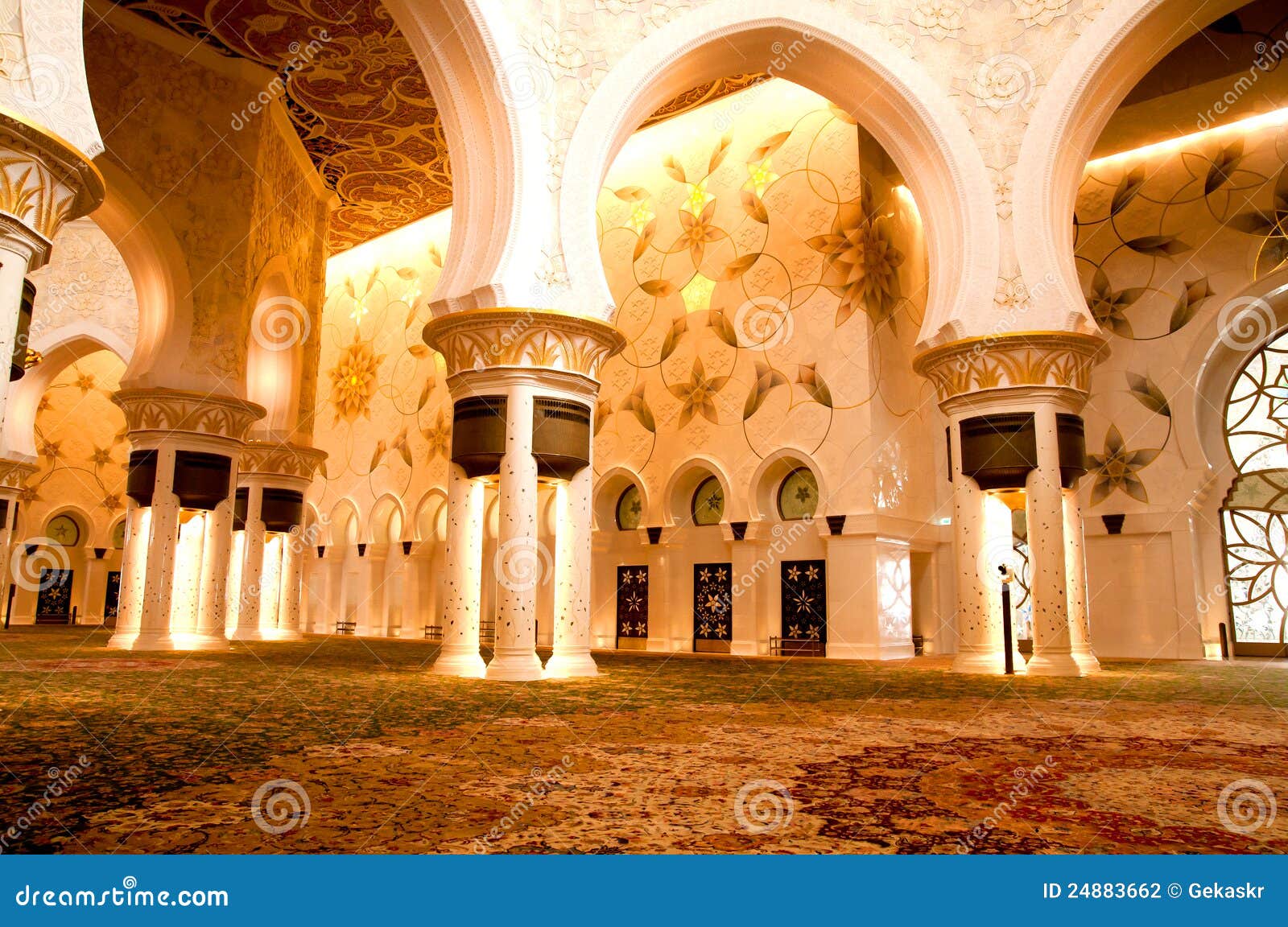 Sheikh Zayed mosque inside stock photo. Image of creativei - 24883662