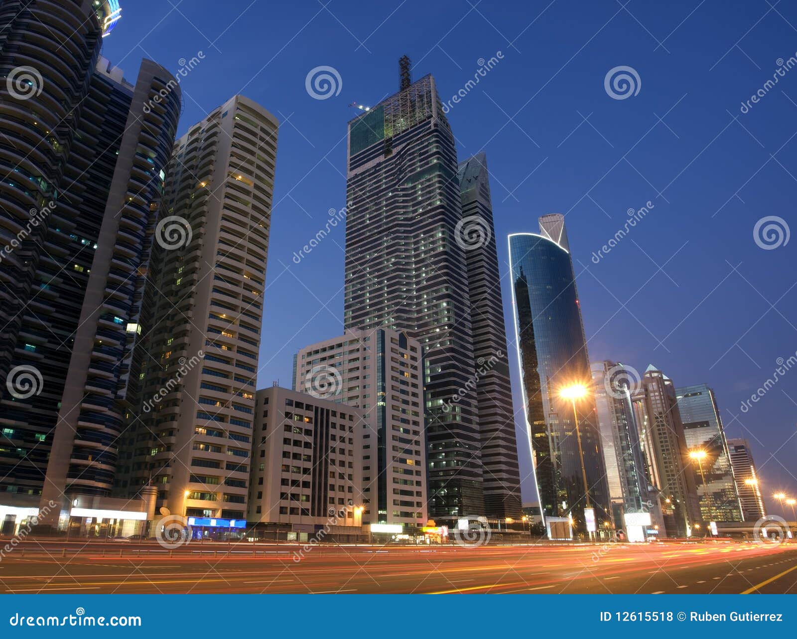 Sheikh zayed road stock photo. Image of area, skyscraper - 12615518
