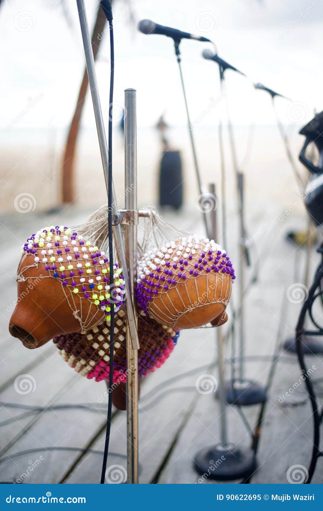 Shekere Musical Instruments on Stage Stock Image - Image of slow ...