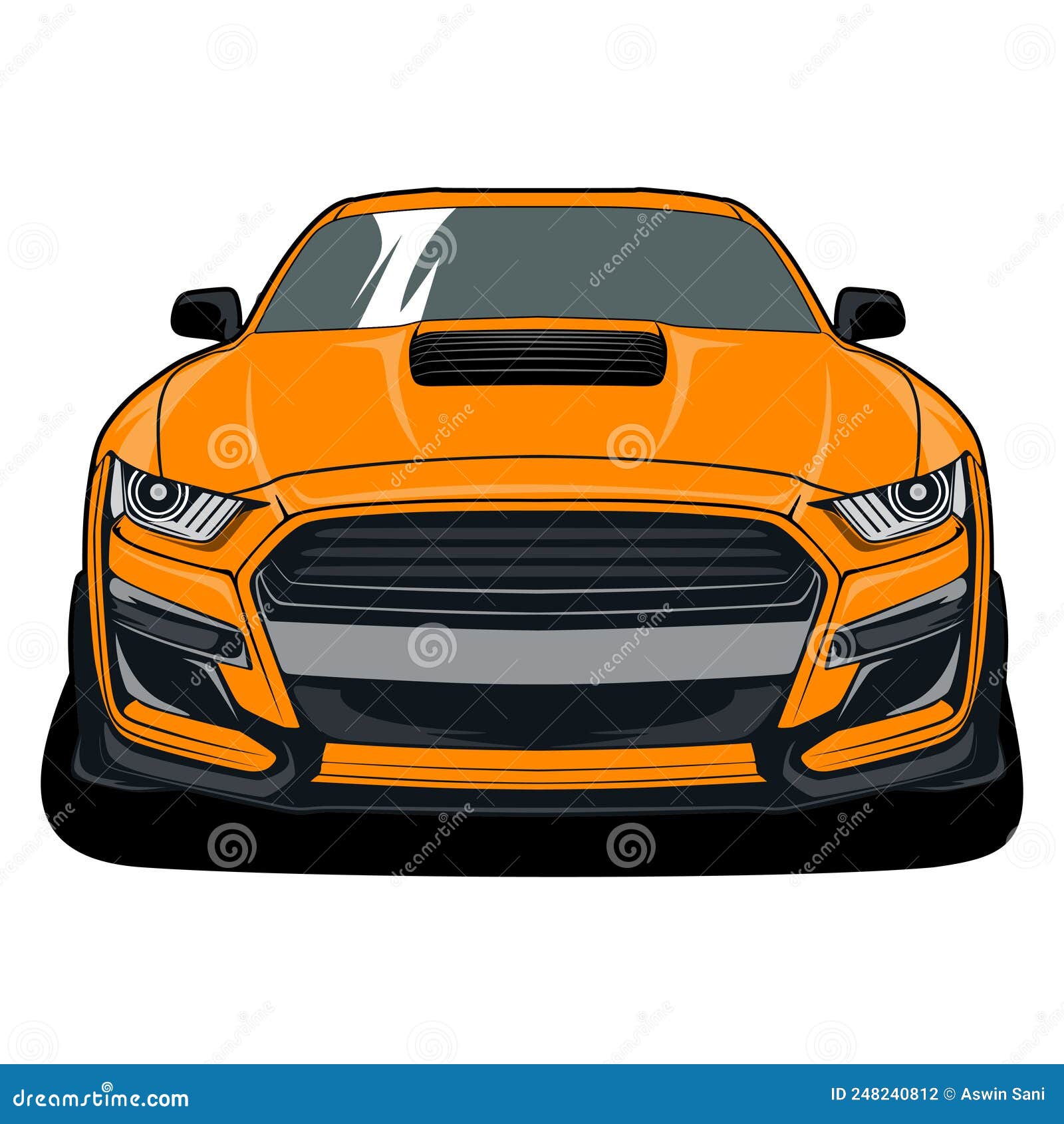 Shelby GT500 stock illustration. Illustration of cartoon - 248240812
