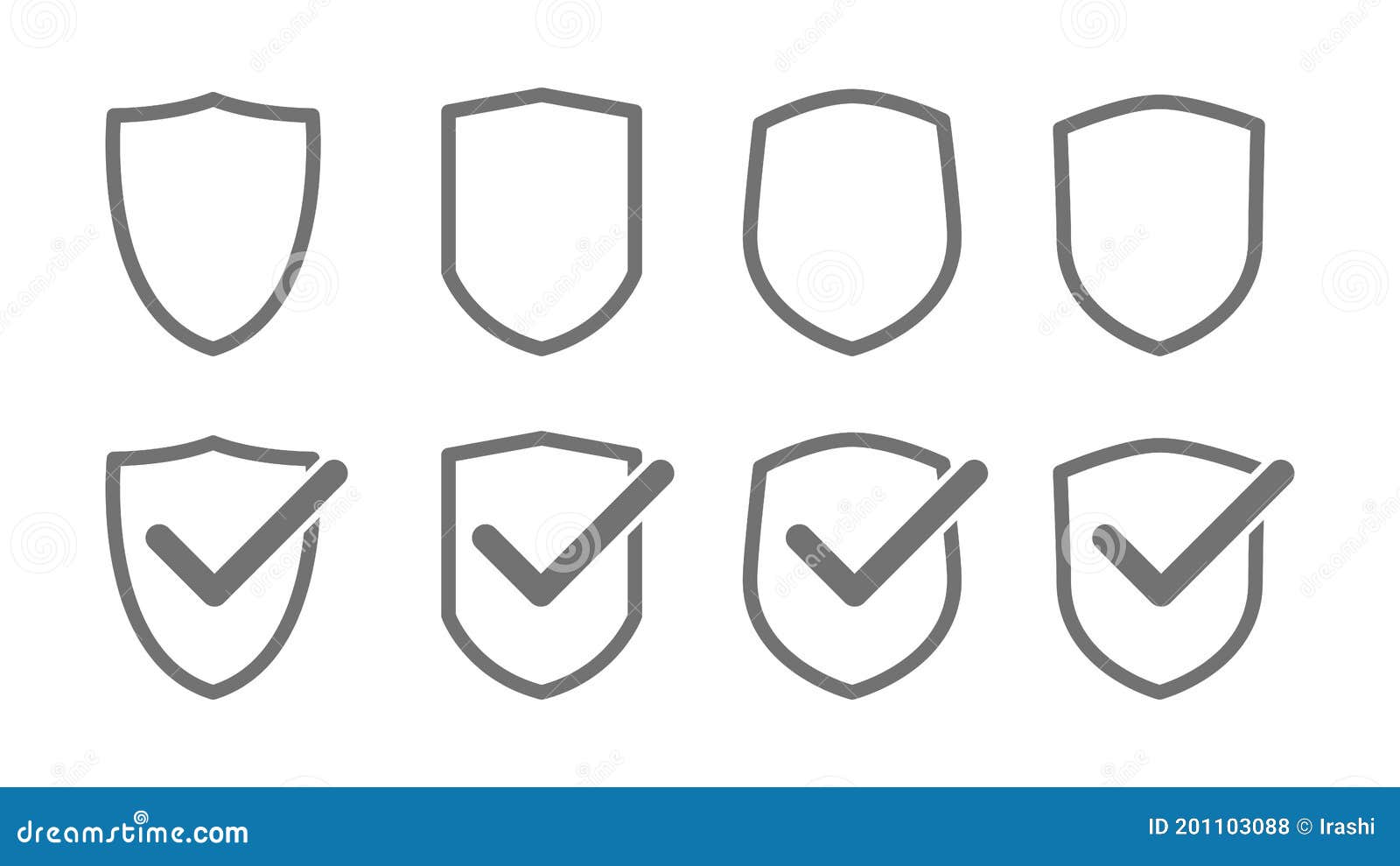 Sheld with check mark icon stock vector. Illustration of design - 201103088