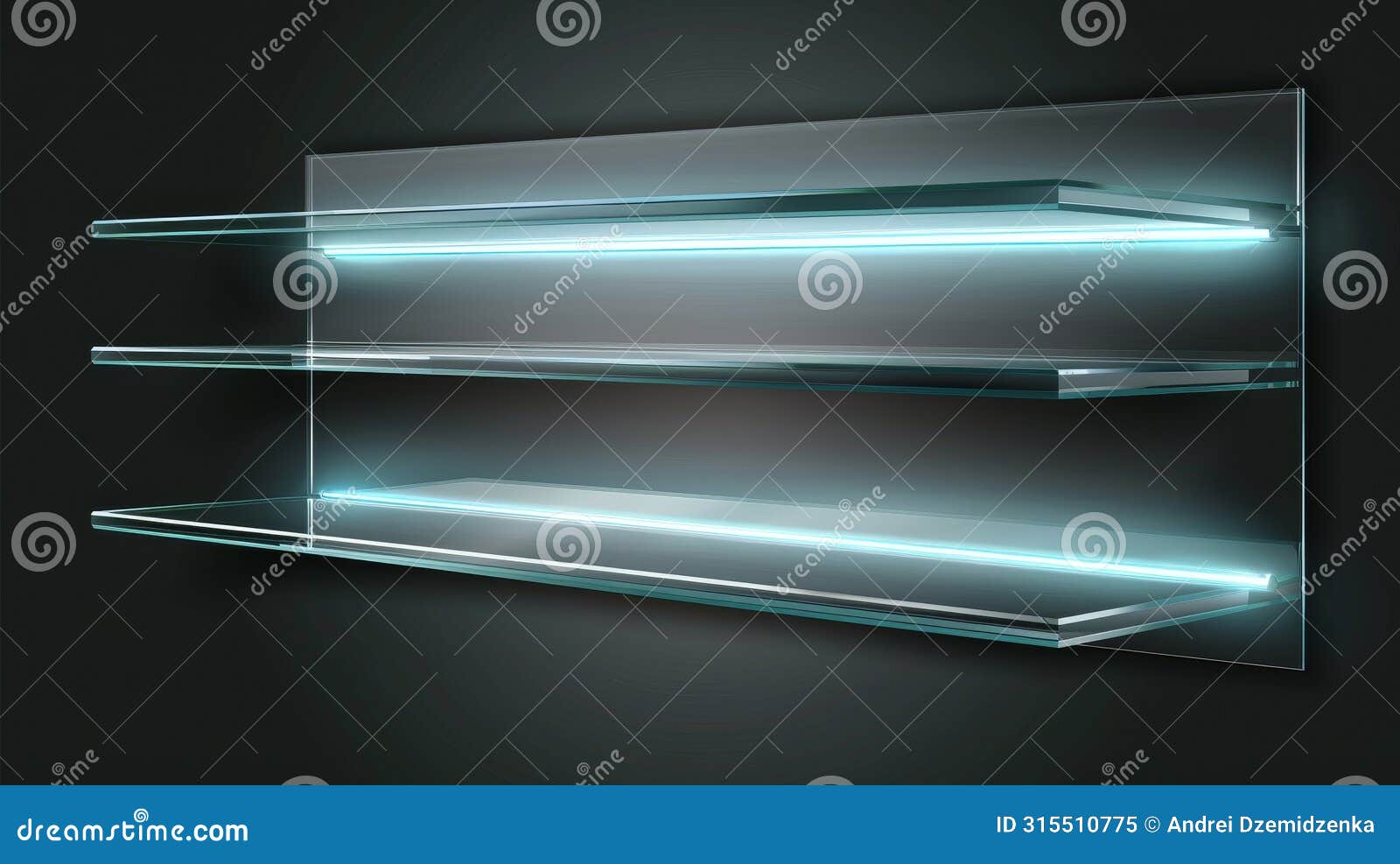 Shelf with Backlight and Ice Rack Isolated on Transparent Background ...