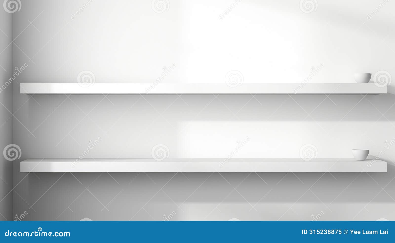 Shelf Bookshelf Clean Display on White Wall, Ai Stock Illustration ...