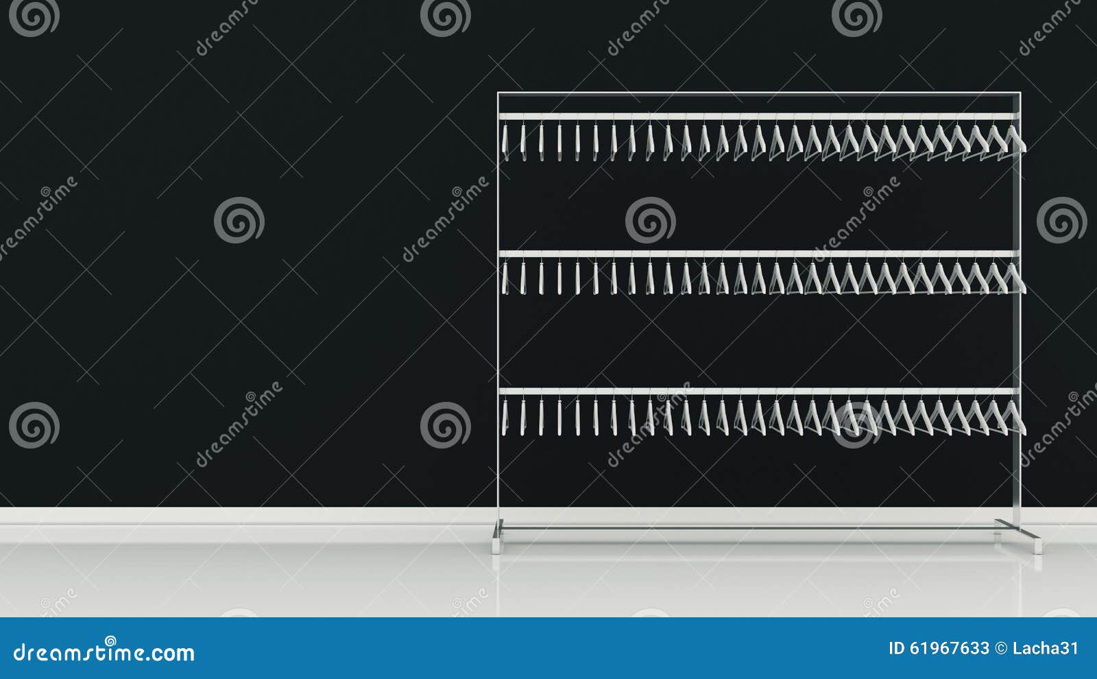 Shelf Clothes Empty, Rendering 3D Stock Illustration - Illustration of ...