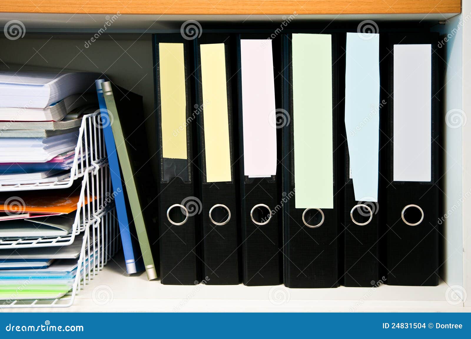 Shelf of document folders stock photo. Image of paperwork - 24831504