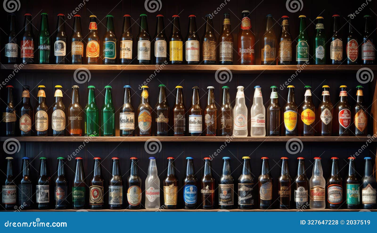 Shelf empty beer bottle stock illustration. Illustration of alcohol ...