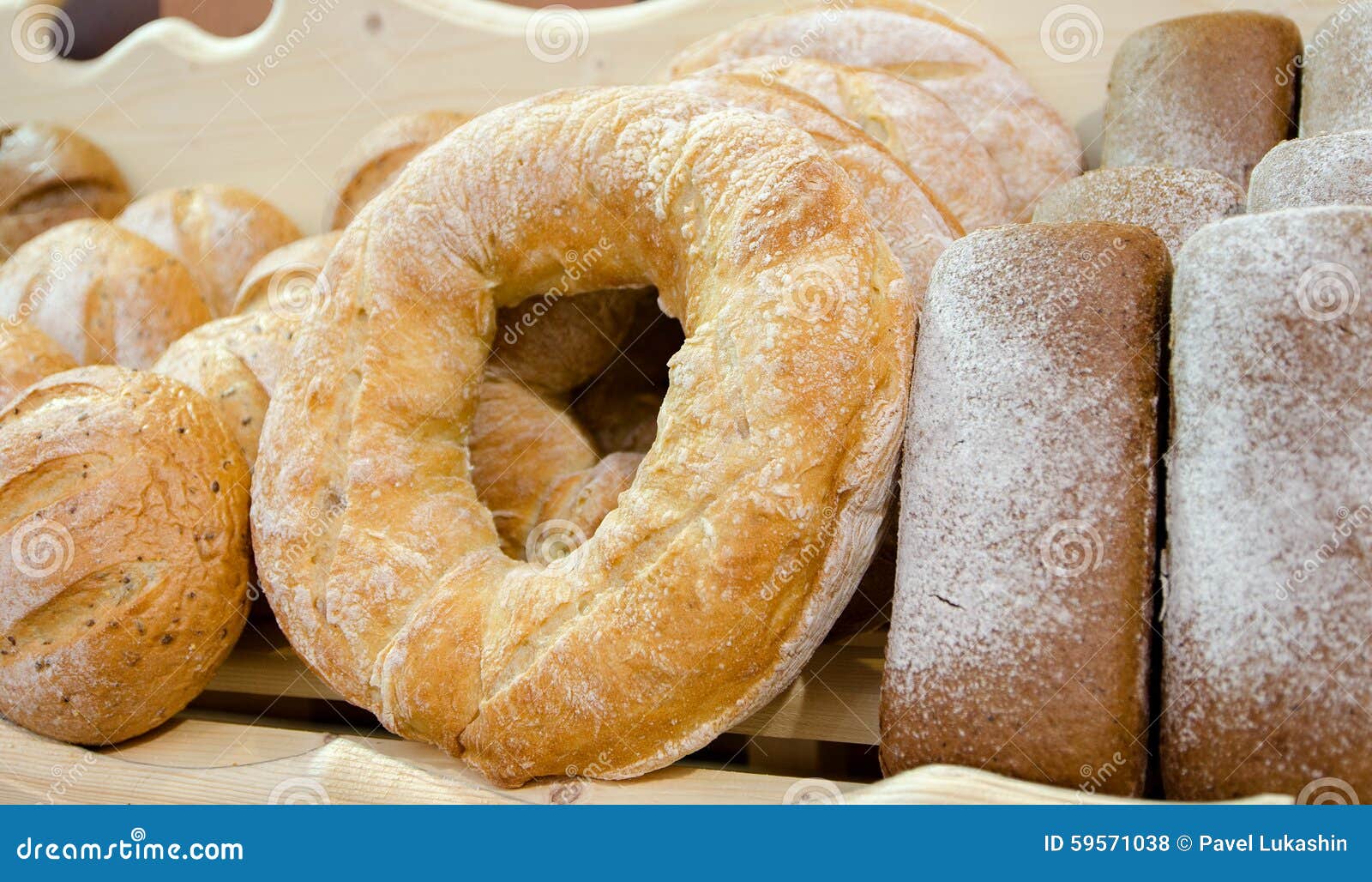 Shelf with fresh bread stock photo. Image of ranked, bread - 59571038