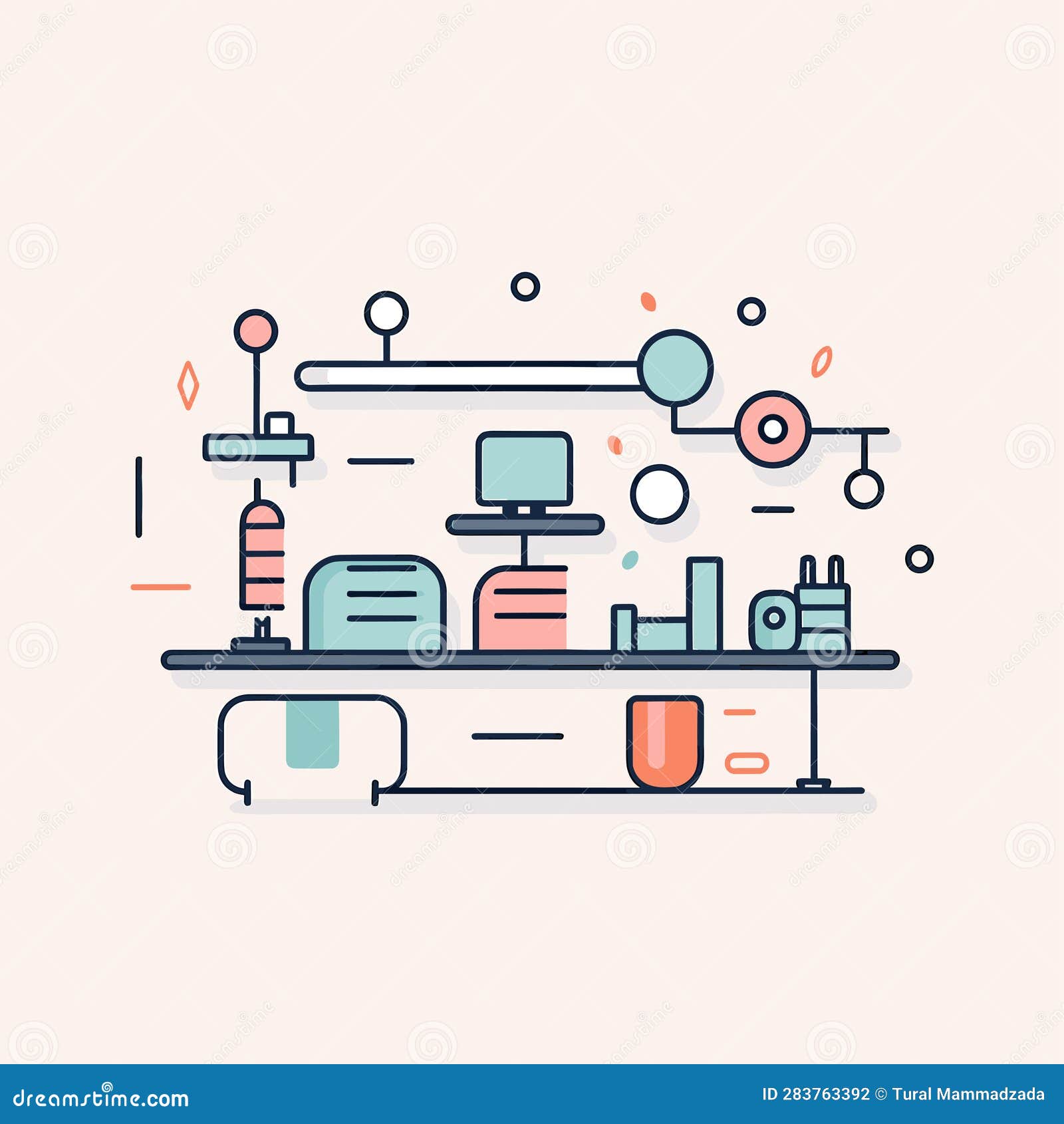 Vector of a Shelf with Various Items and Objects on it Stock Vector ...