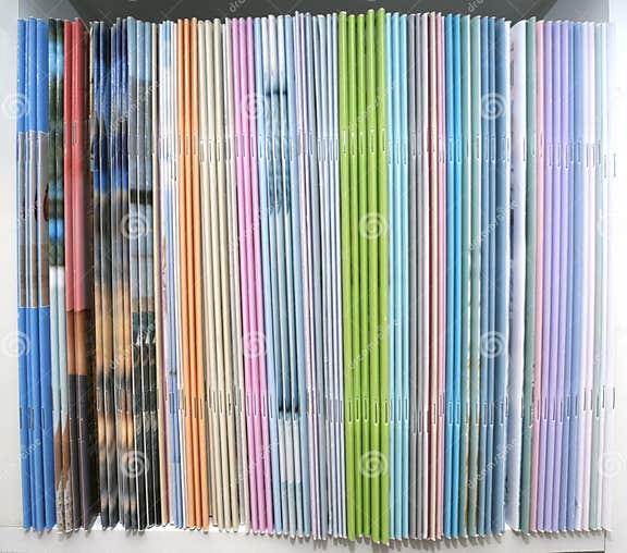 Shelf with magazines stock photo. Image of magazine, books - 12278878