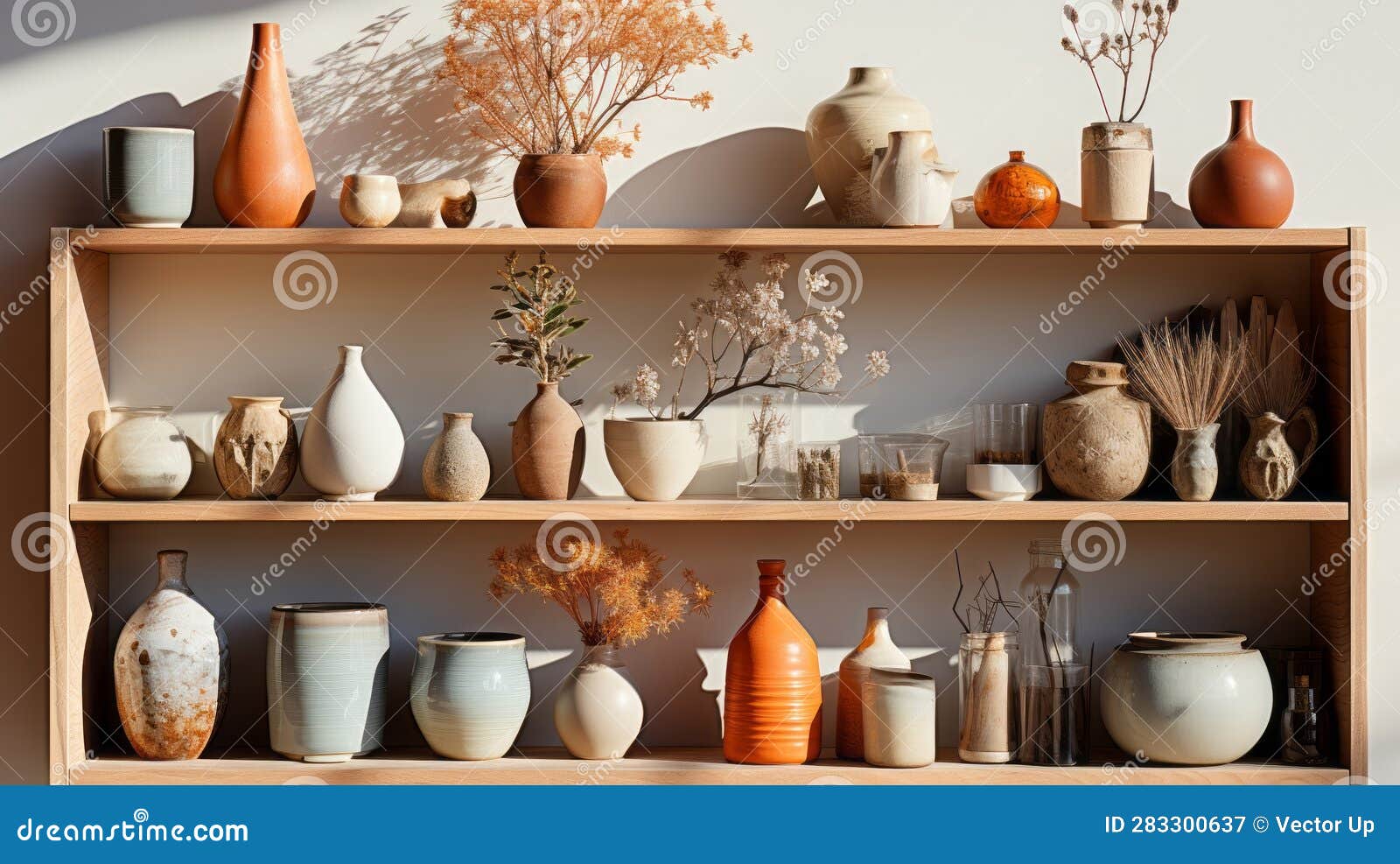 A Shelf with Objects on it. Generative AI. Stock Illustration ...