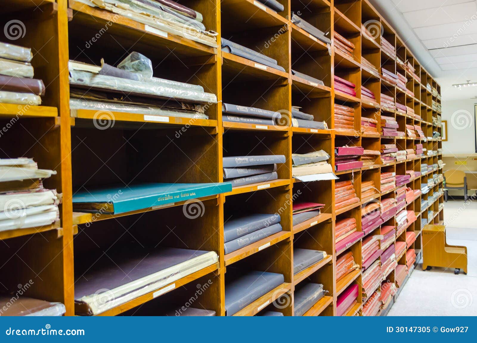 Shelf of Old Worn Out Documents Stock Image - Image of literature ...