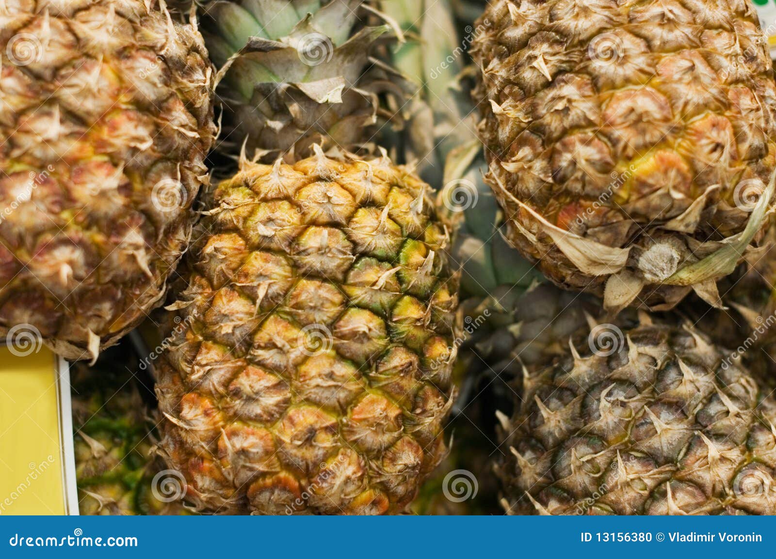 Shelf with Pineapples in Store Stock Photo - Image of lunch, pineapple ...