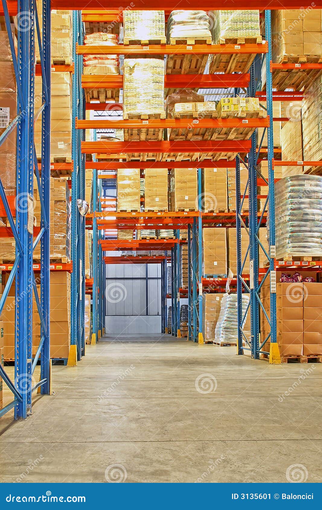 Shelf in storehouse stock image. Image of packing, lines - 3135601