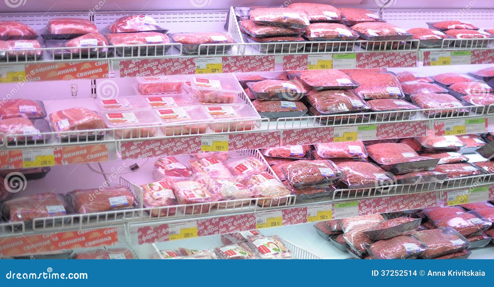 Shelf swith meat editorial stock image. Image of ingredient - 37252514