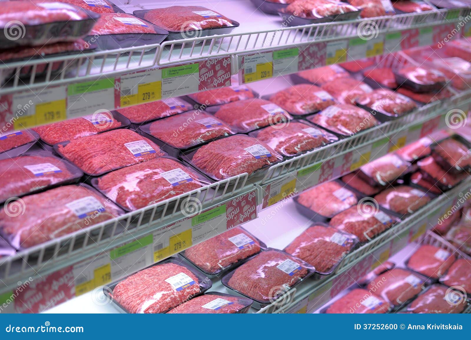 Shelf swith meat editorial image. Image of pork, butcher - 37252600