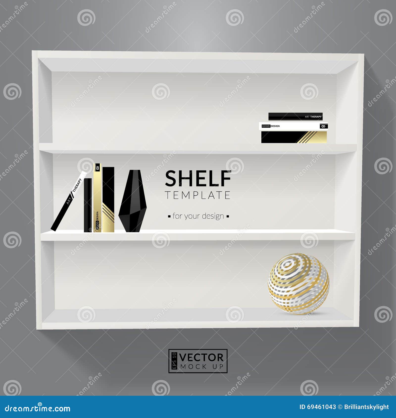Shelf Template. Vector Mock Up Stock Vector - Illustration of ...