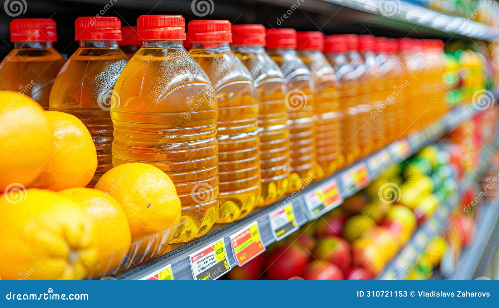 Shelf with Various Types of Oils and Vinegar in a Grocery Store ...
