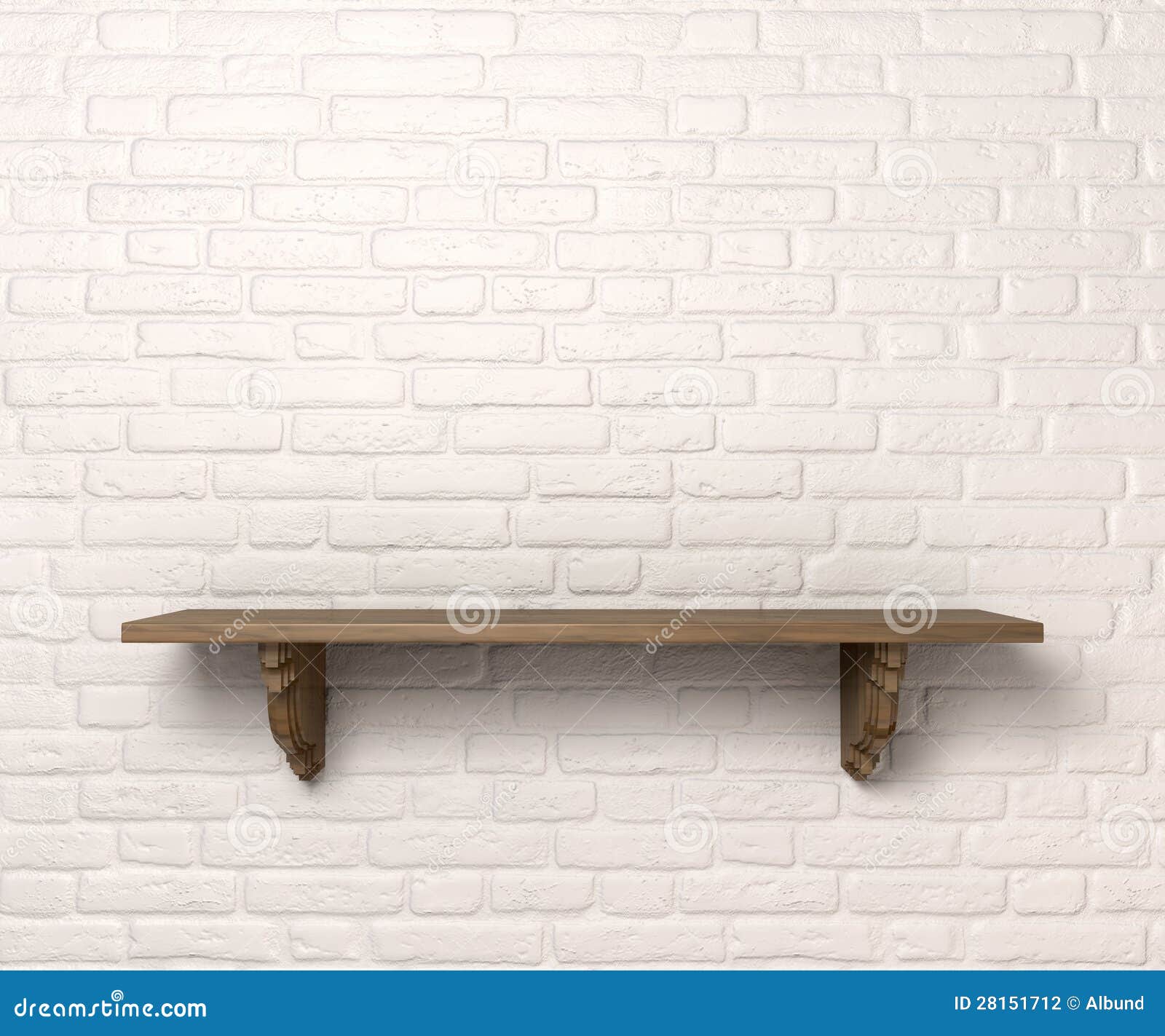 Shelf on a Wall Front stock photo. Image of indoors, space - 28151712