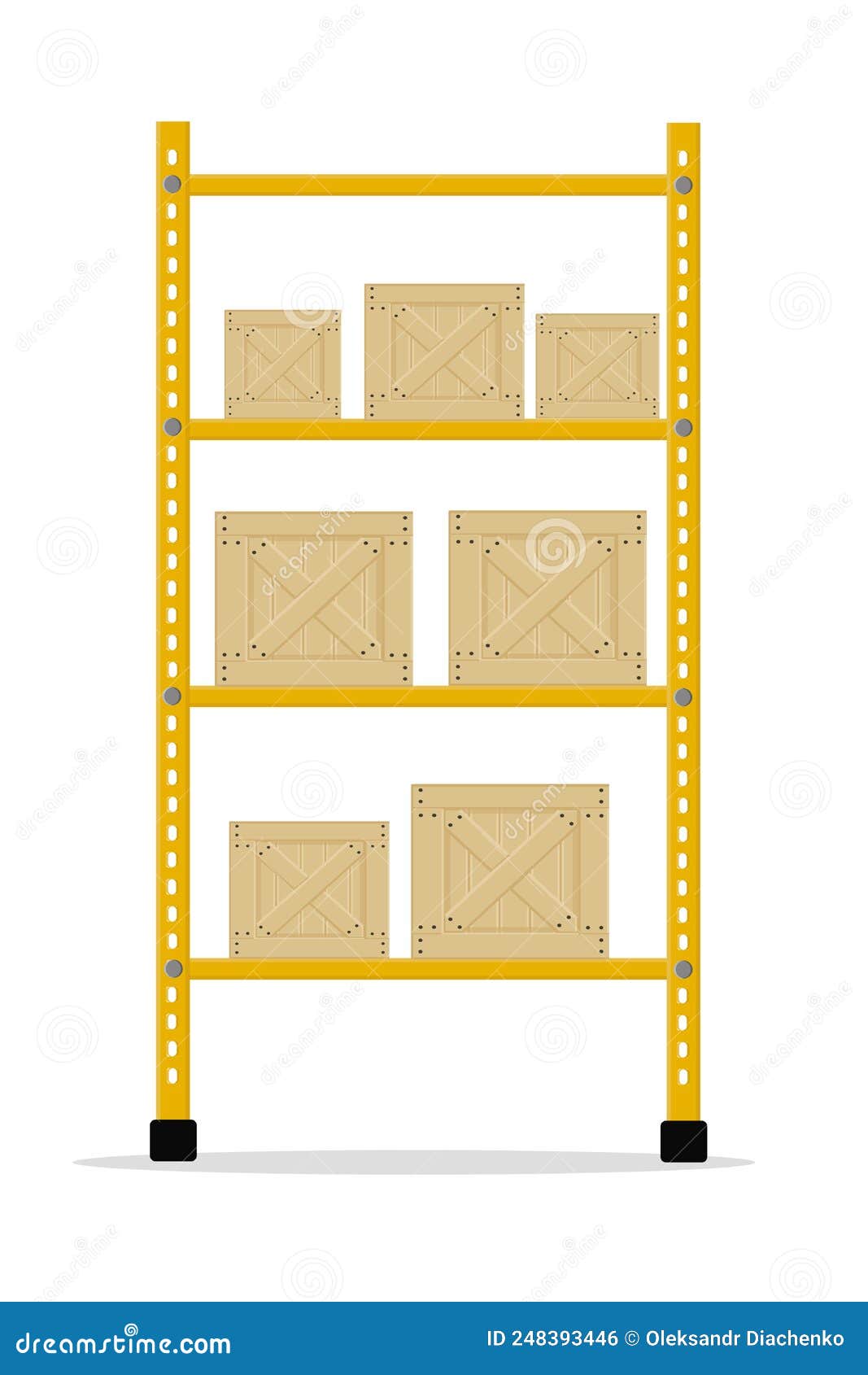 Shelf from Warehouse Parcel Delivery Service with Boxes and Parcels ...