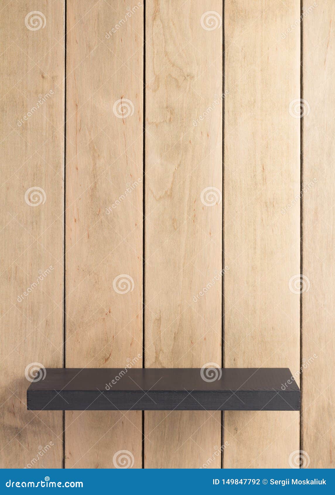 Shelf and Wooden Wall Background Texture Stock Photo - Image of ...
