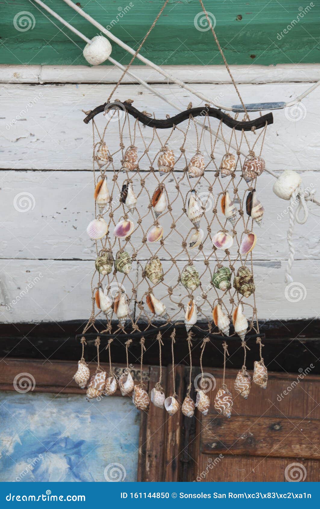 Decorative net of shells stock photo. Image of objet - 161144850