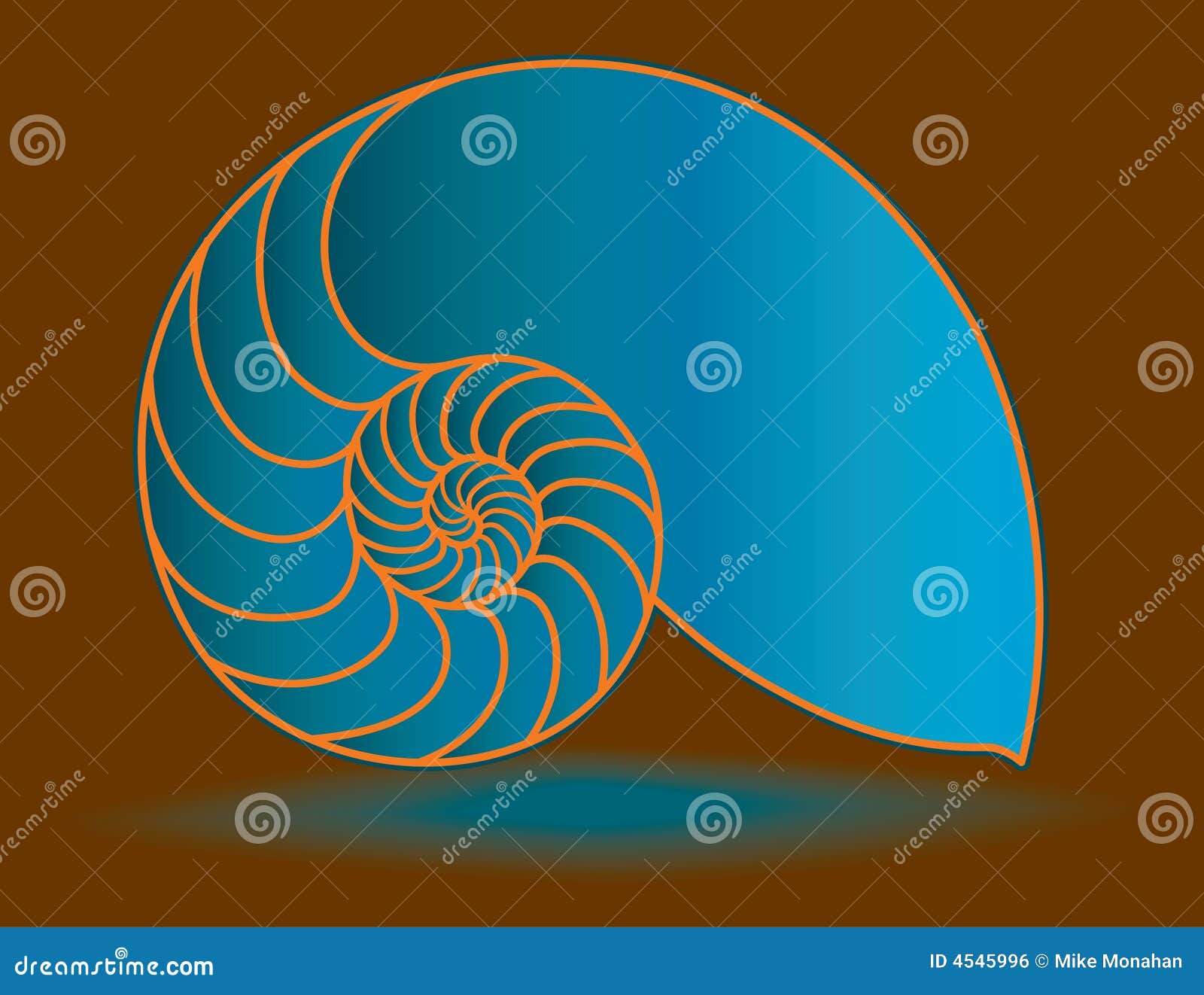 Shell azul del nautilus ilustración del vector. Ilustración de vector ...