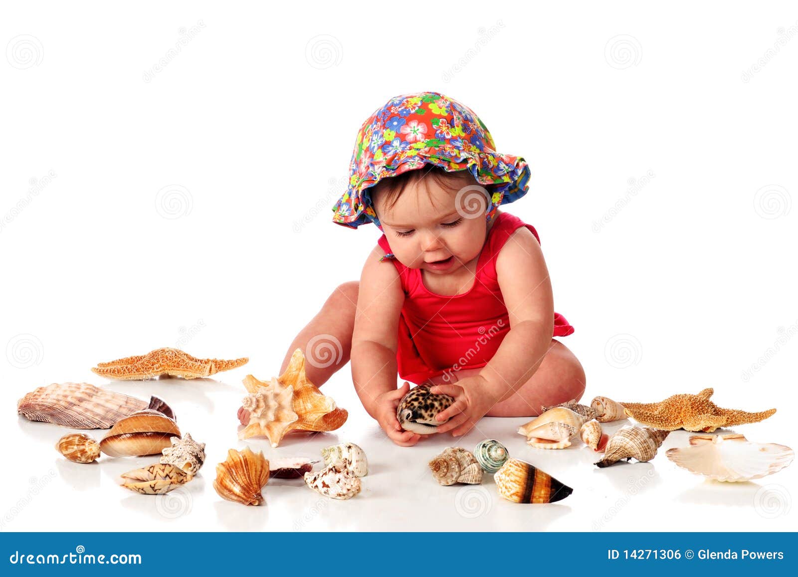 Shell Baby stock photo. Image of cute, bathing, suit - 14271306