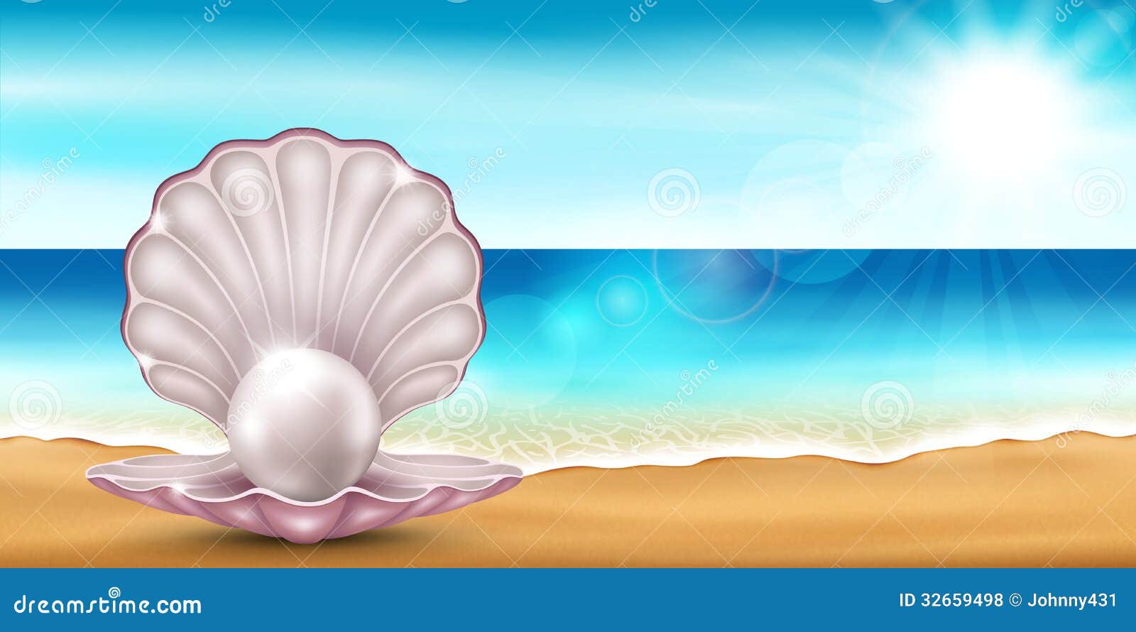 Shell beach stock vector. Illustration of springtime - 32659498