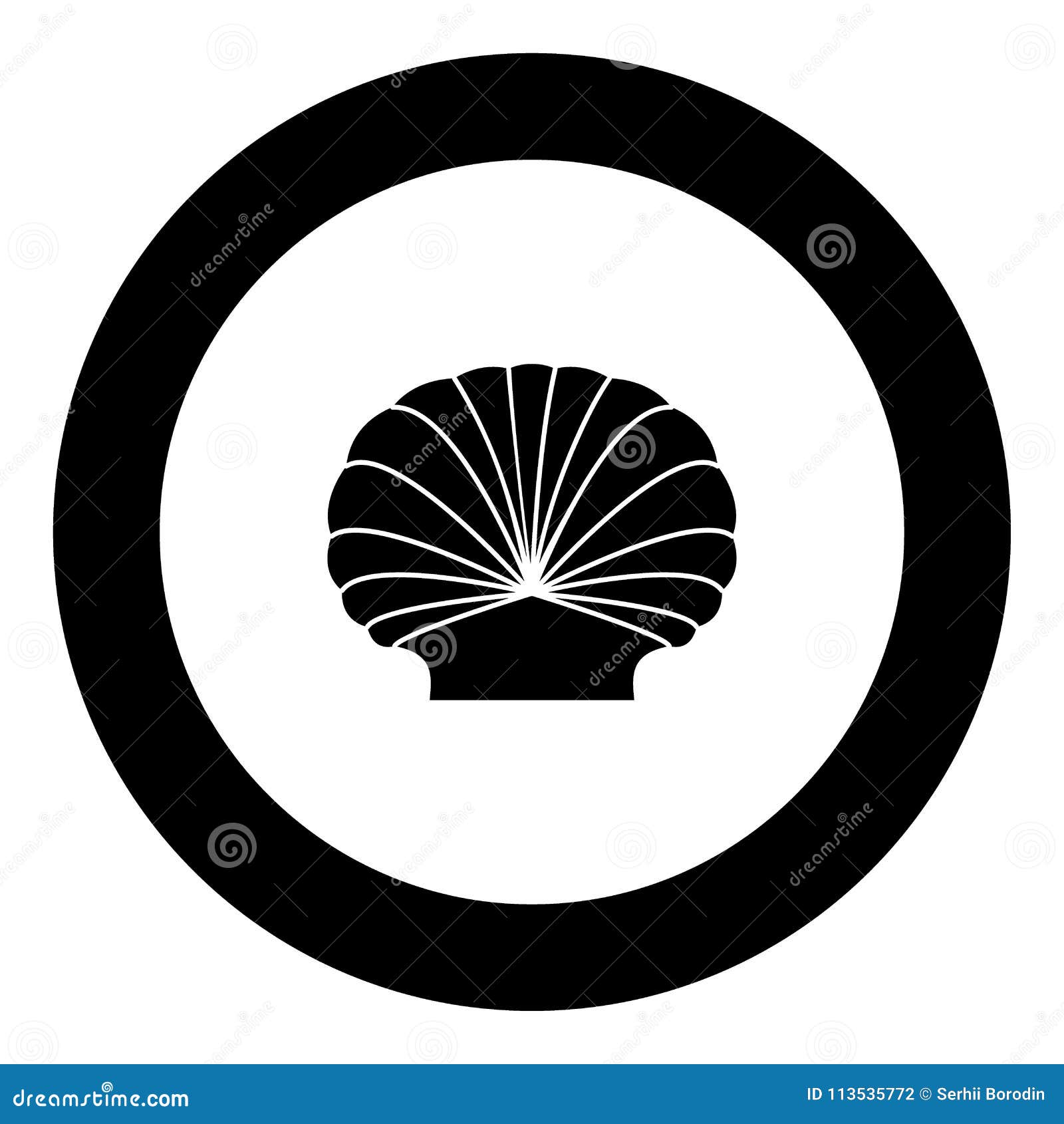 Shell Black Icon in Circle Vector Illustration Stock Vector ...